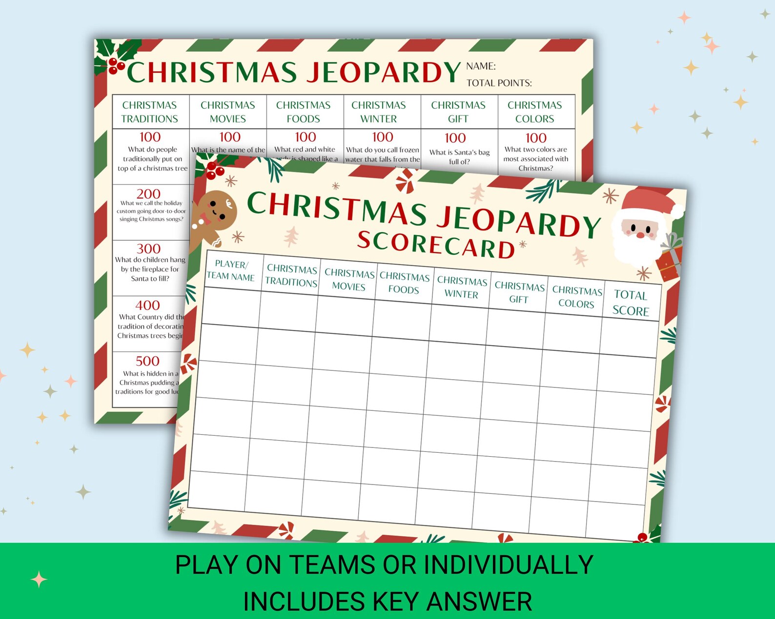 Christmas Jeopardy Game, Printable Holiday Trivia, Christmas Office ...