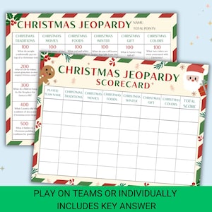 Christmas Jeopardy Game, Printable Holiday Trivia, Christmas Office ...