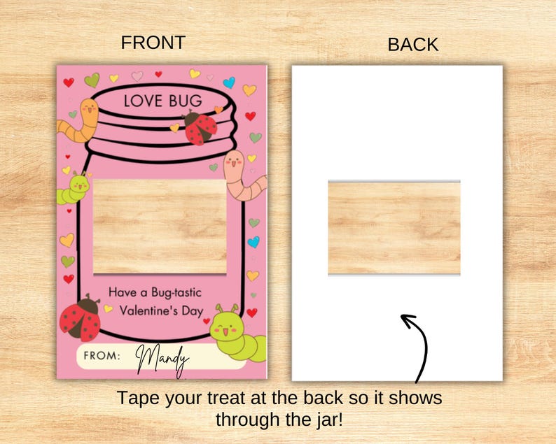 Printable Love Bug Valentine Cards With Mason Jar Design, Gummy Worm ...