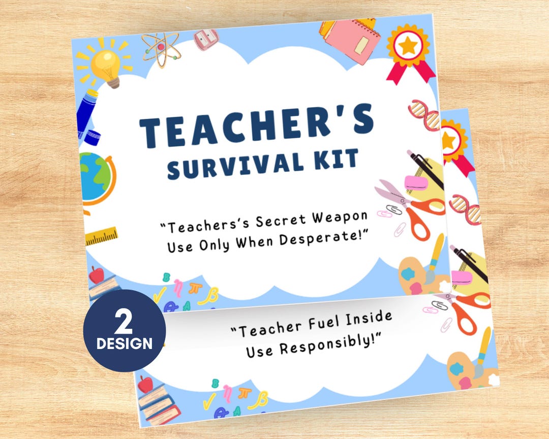 Teacher Survival Kit Label Digital Download Teacher Appreciation Week ...