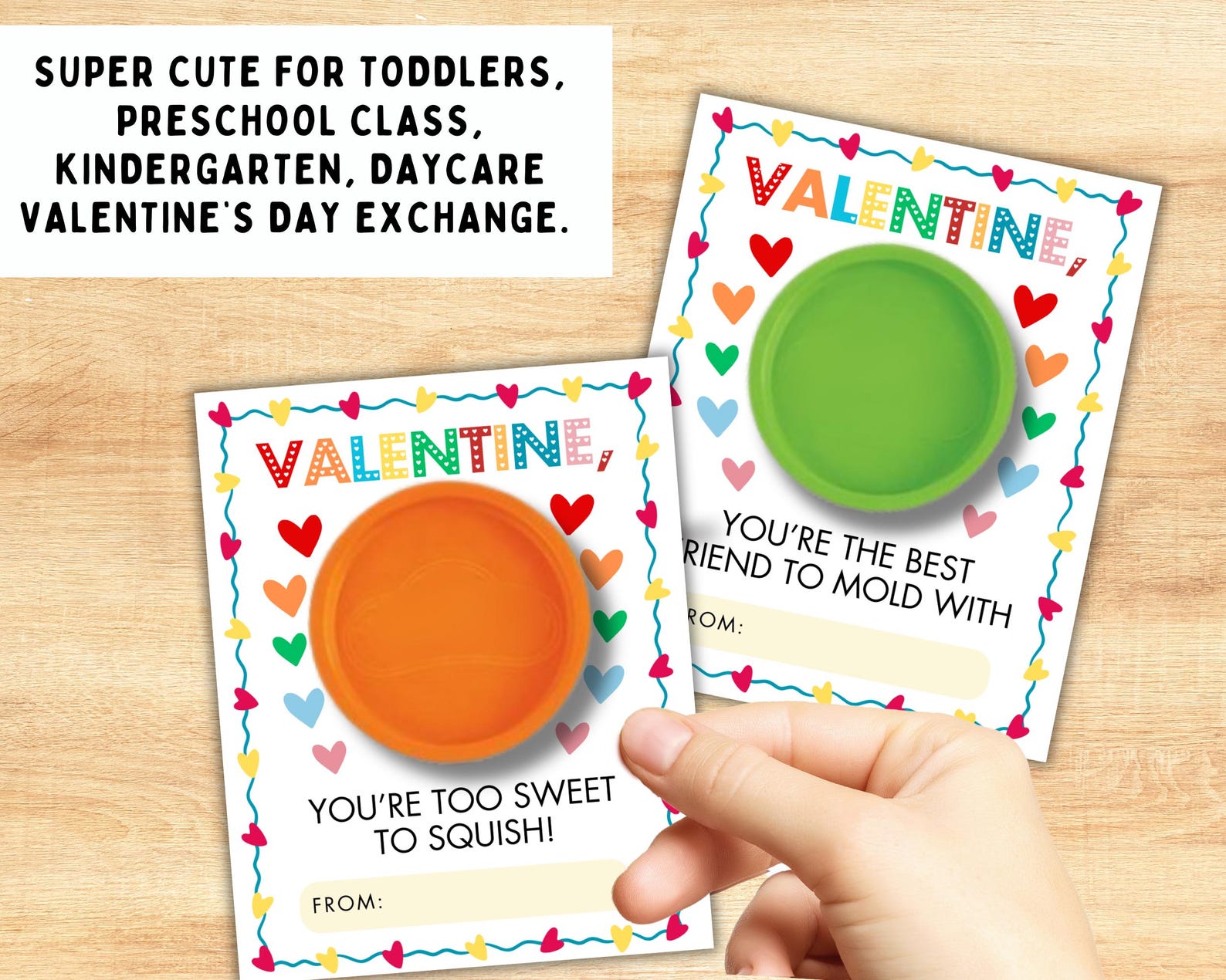 Play Doh Valentine Cards Holder, Printable Candy Free Valentines Day ...
