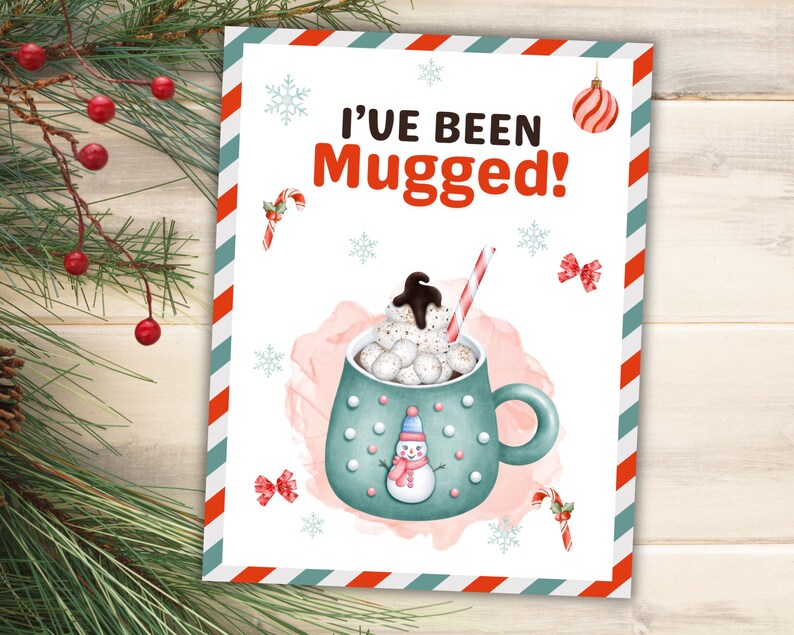 You've Been Mugged Printable, Christmas Mug Office Game, Holiday ...