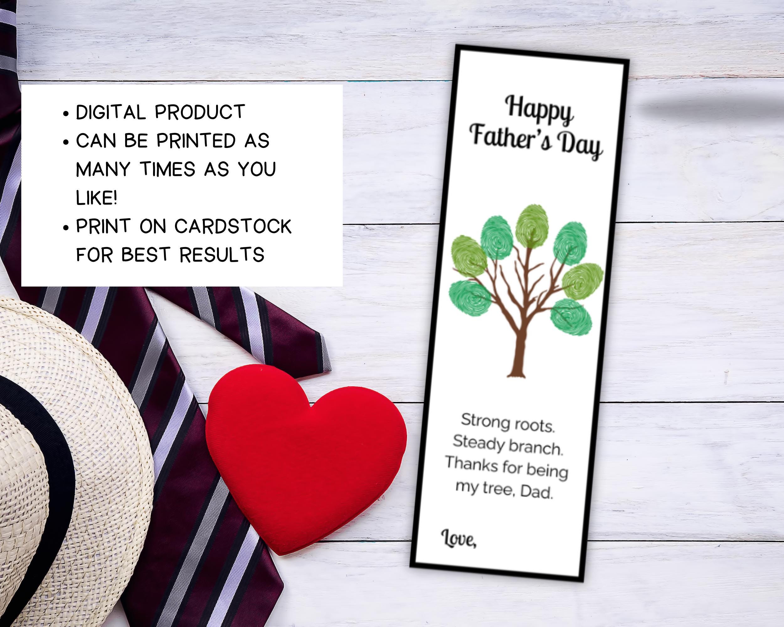 Printable Fingerprint Bookmark for Father's Day, DIY Fingerprint ...