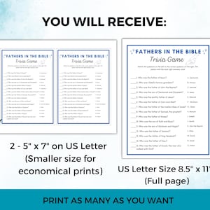 Fathers in the Bible Trivia Printable, Father's Day Bible Game ...