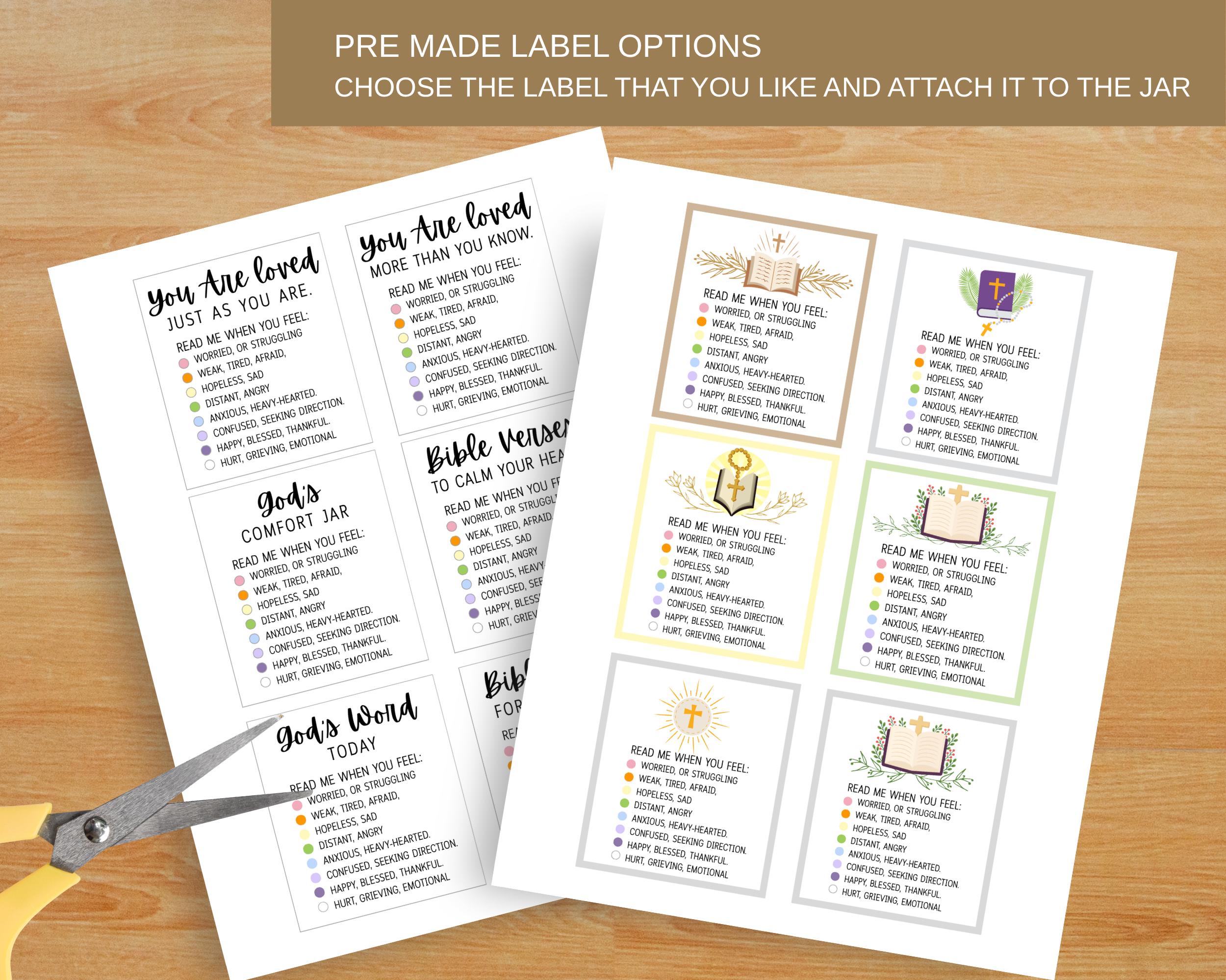 Printable Bible Verse Jar Kit, Daily Scripture Encouragement Jar ...