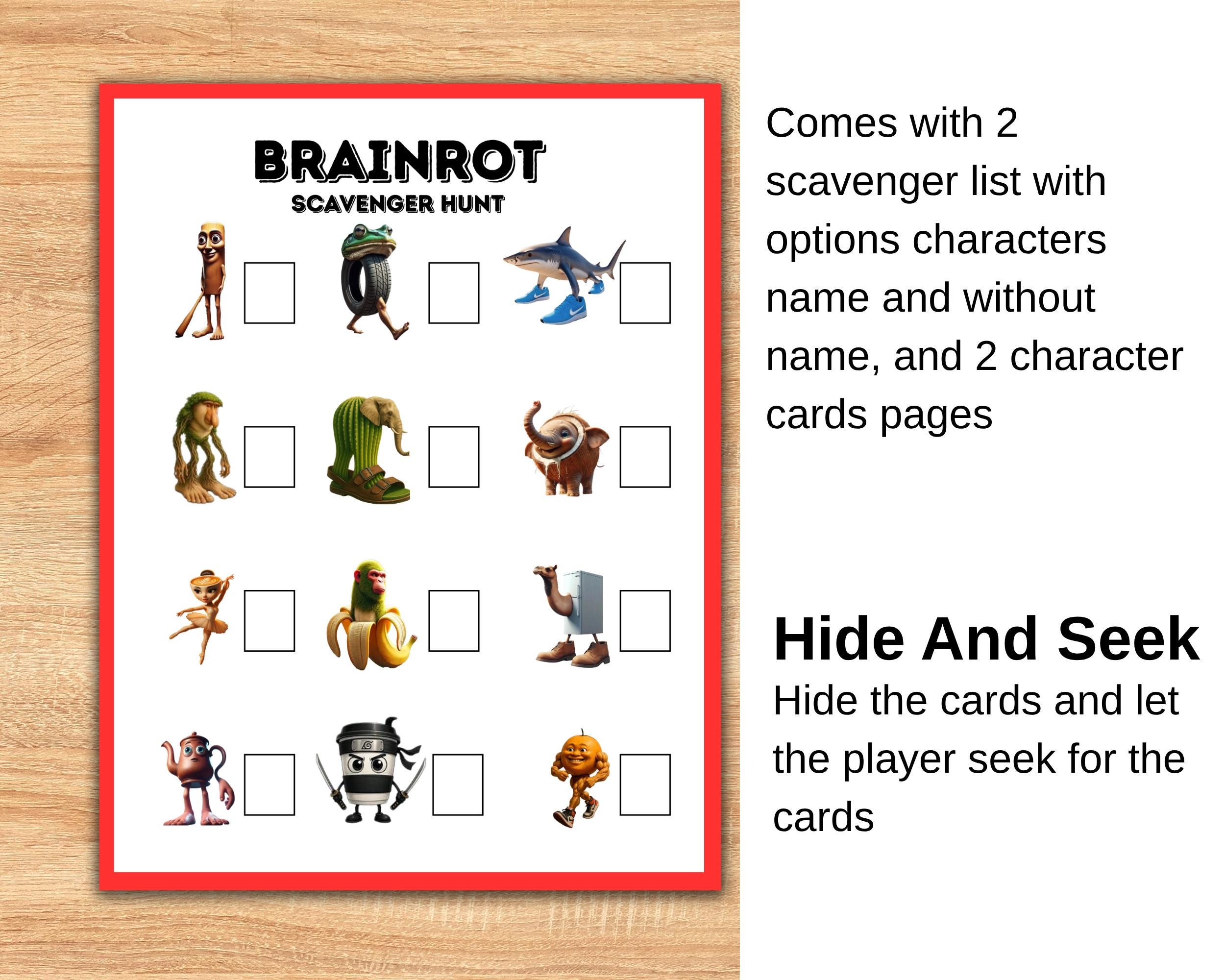 Brain Rot Scavenger Hunt Game Printable, Italian Brainrot Inspired ...