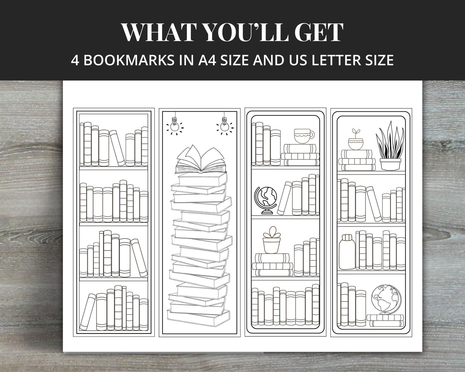 Bookshelf Bookmarks Tracker Printable, Reading Bookmarks Tracker ...