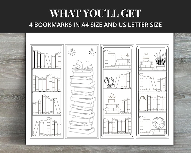 Bookshelf Bookmarks Tracker Printable, Reading Bookmarks Tracker ...