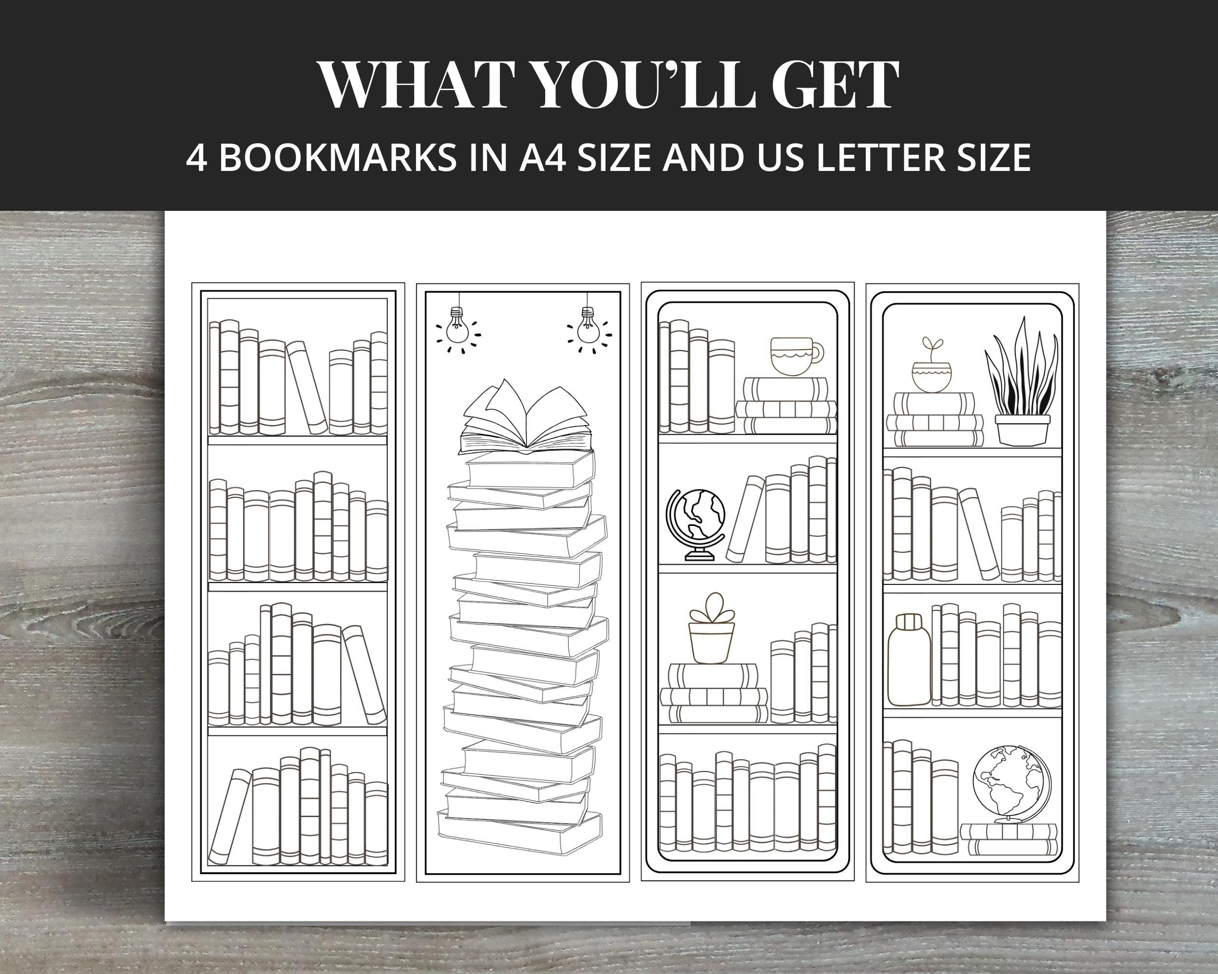 Bookshelf Bookmarks Tracker Printable, Reading Bookmarks Tracker ...