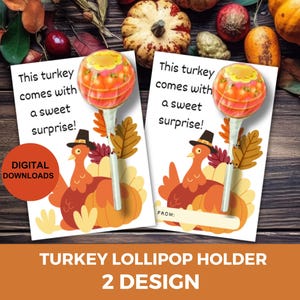 Turkey Lollipop Holder, Thanksgiving Favors, Friendsgiving Favors ...