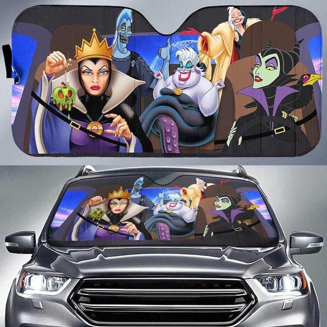 Villains Car Sunshade, Disney Villains Auto Sun Visor, Windshield for ...