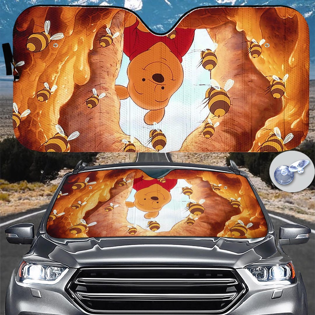 Winnie the Pooh Car Sunshade, Winnie Pooh Auto Sun Visor, Windshield ...