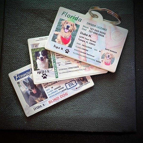 Dog Driver License - Etsy