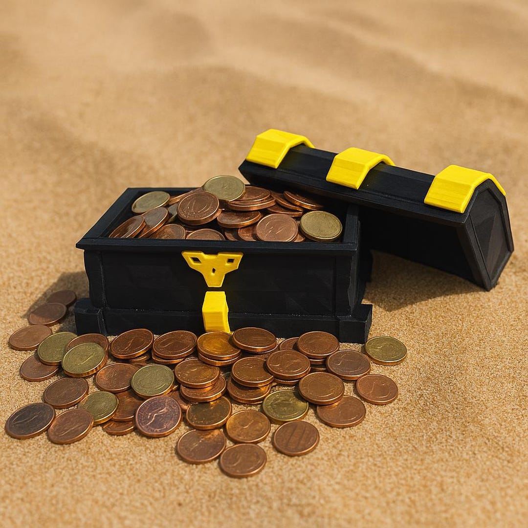 Treasure Chest Piggy Bank – 3D Printed Eco-friendly PLA | Fantasy Coin ...