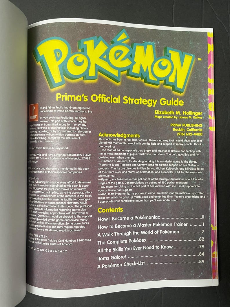 Pokemon red Prima's Official Strategy Guide CUSTOM HARDCOVER - Etsy