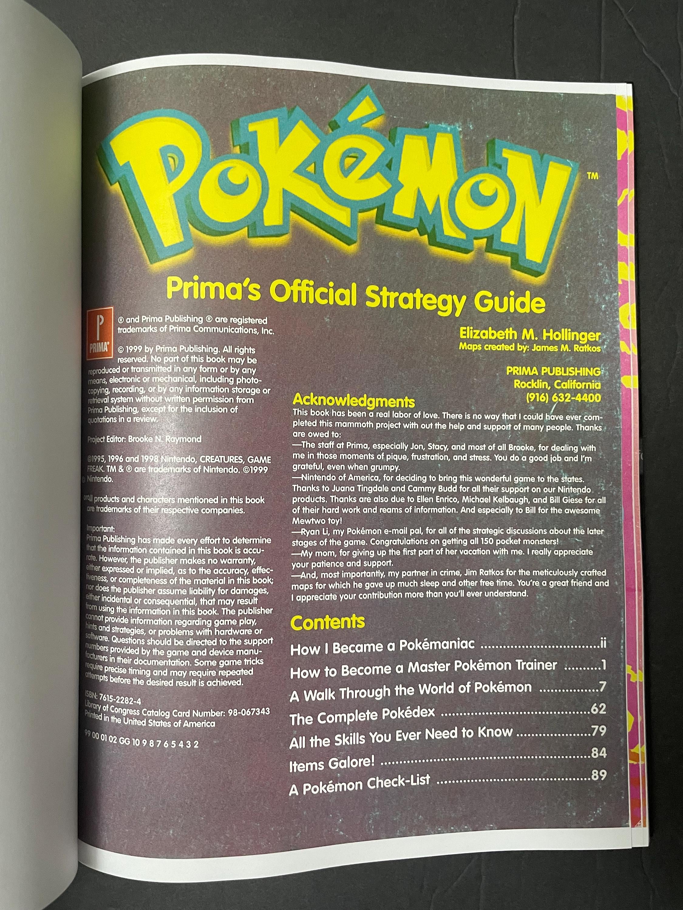 Pokemon (red) - Prima's Official Strategy Guide - CUSTOM HARDCOVER - Etsy