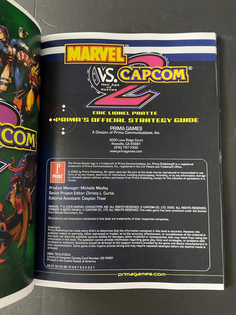 Marvel Vs Capcom 2 - Prima's Official Strategy Guide - CUSTOM HARDCOVER ...