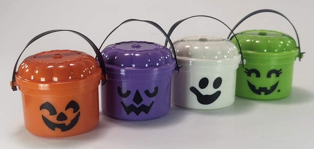 Miniature Bundle of 4 Halloween Buckets With Removable Lids - Etsy