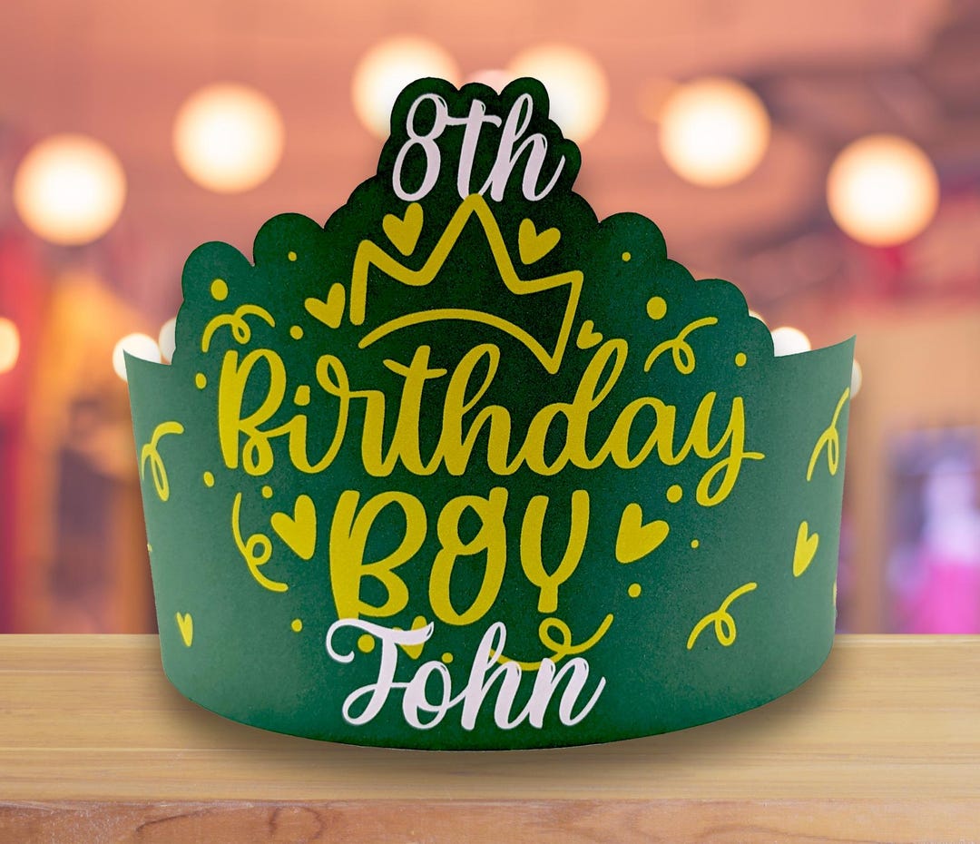 Custom Name & Age Birthday Boy Crown: Elevate Your Son’s Birthday ...