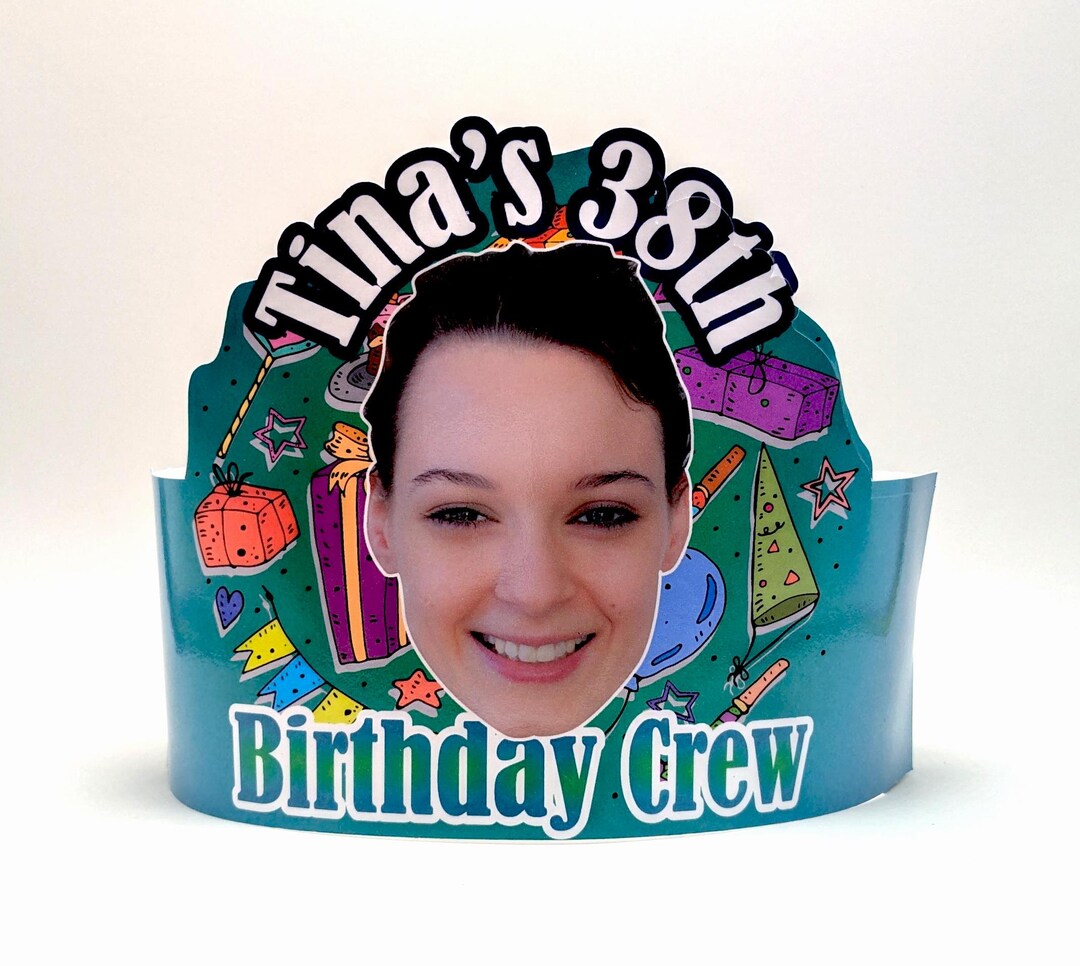 Custom [age] Birthday Crew Crown With Custom Face – Personalized Party ...