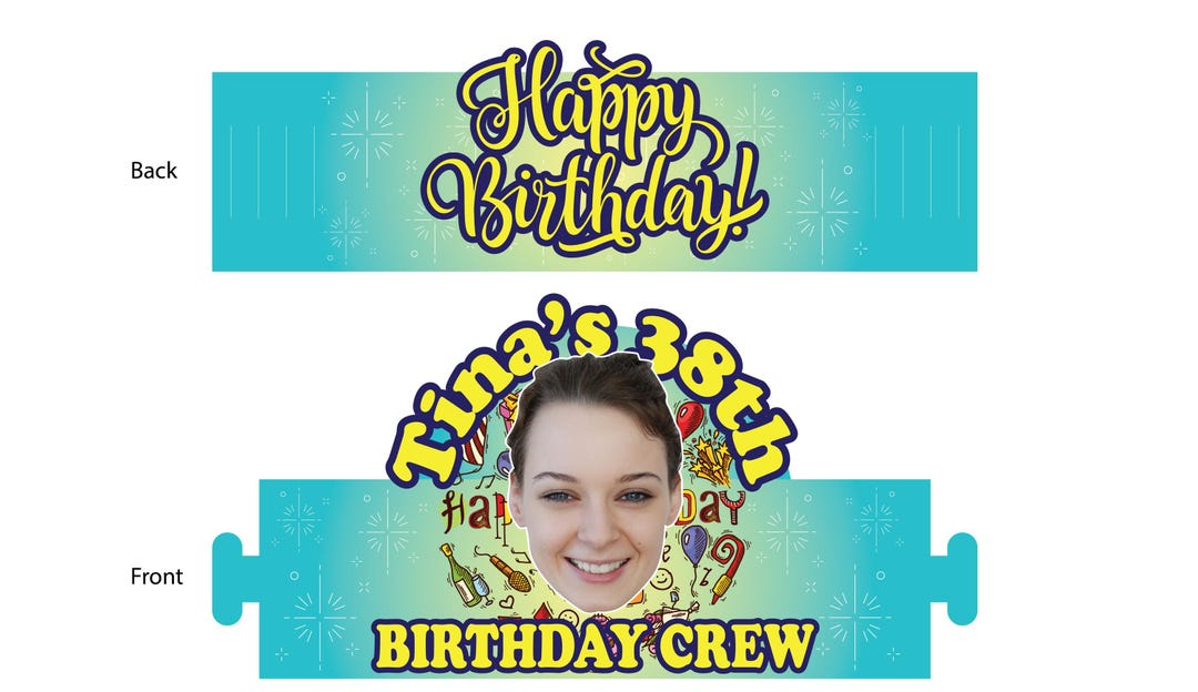 Custom "birthday Crew" Crown With Personalized Photo, Age and Anme ...