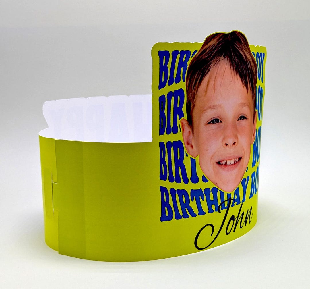 Custom Photo and Name Birthday Boy Hat – Personalized Party Hat to Make ...