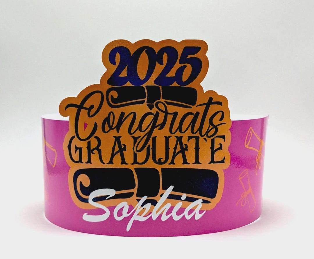 Custom 2025 Graduation Crown With Name – “congrats Graduate” Pink Party ...