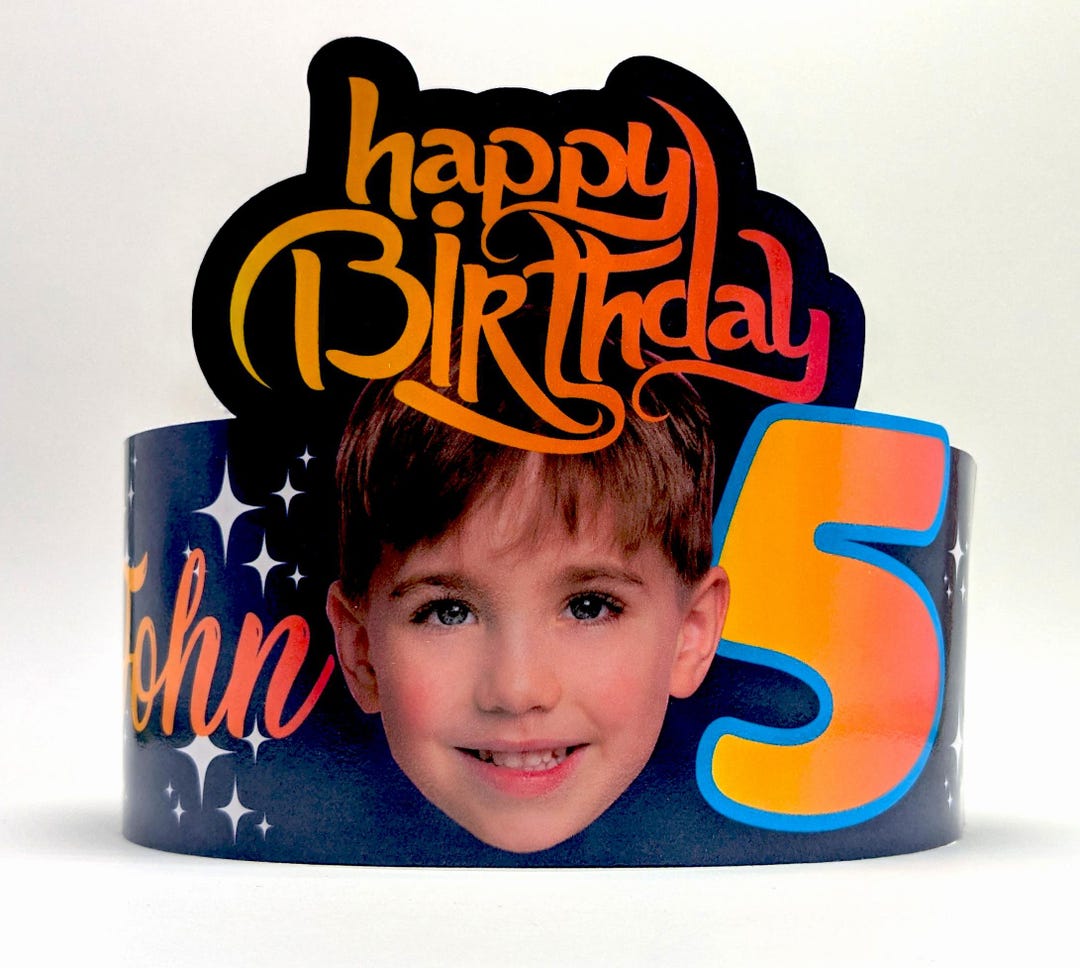 Custom Happy Birthday Crown With Name, Age & Photo – Personalized Party ...