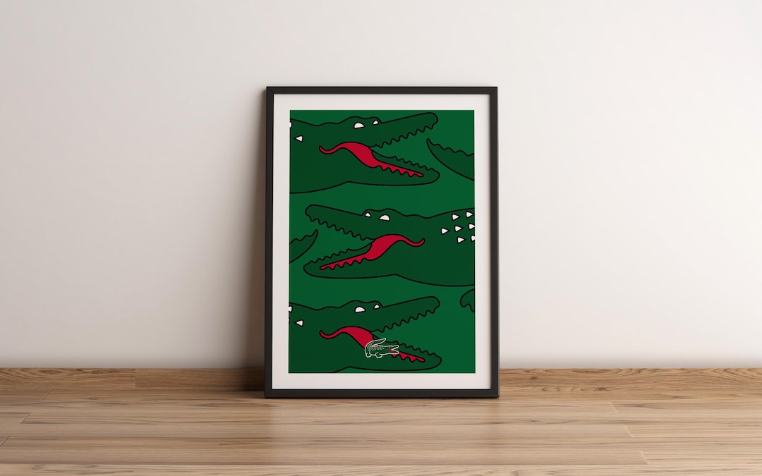 Lacoste Logo Digital Poster | A3 Format | Crocodile Graphic Art ...