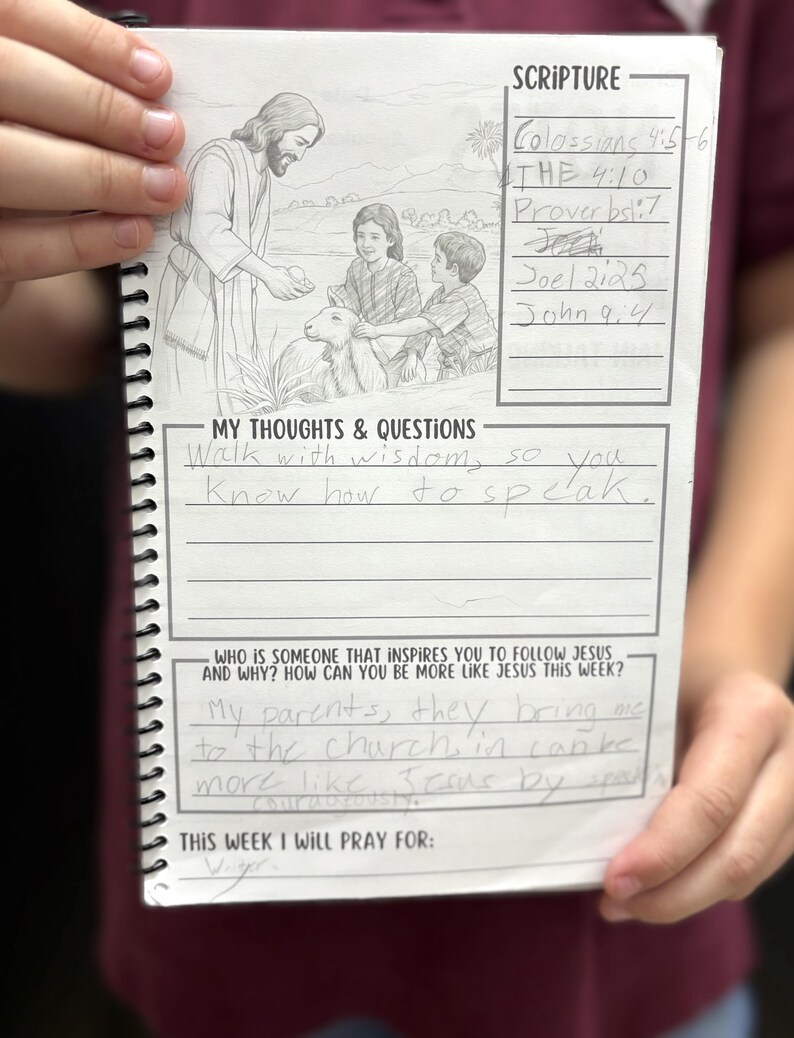 Kids Sermon Notes Journal | 52-week Church Notebook, Ages 8-12 | Faith ...