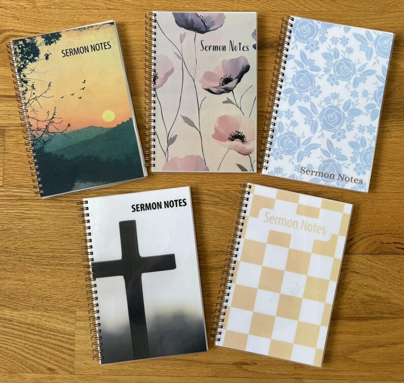 Teen & Adult Sermon Notes Journal | 52-week Church Notebook | Faith ...
