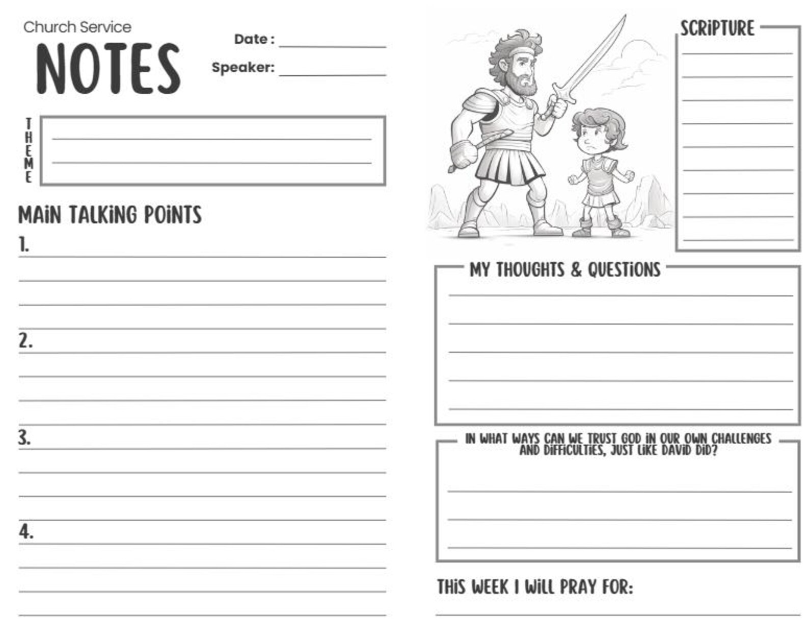 Kids Sermon Notes Journal | 52-week Church Notebook, Ages 8-12 | Faith ...