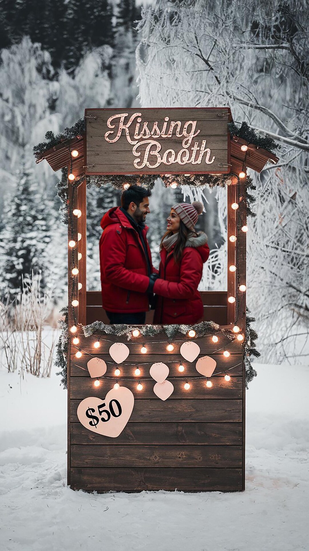 Women's Day Kissing Booth Digital Backdrop for Bold Photo Composites ...