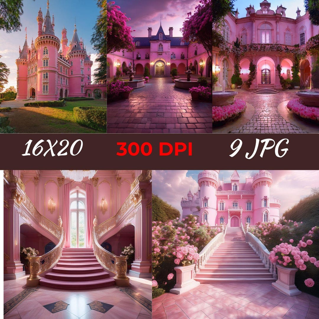 9 Pink Fairytale Magical Castle Backdrop,little Princess Backdrop ...