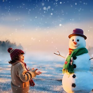 5 Little Snowman Backdrop,winter Background,christmas Composite ,mini ...