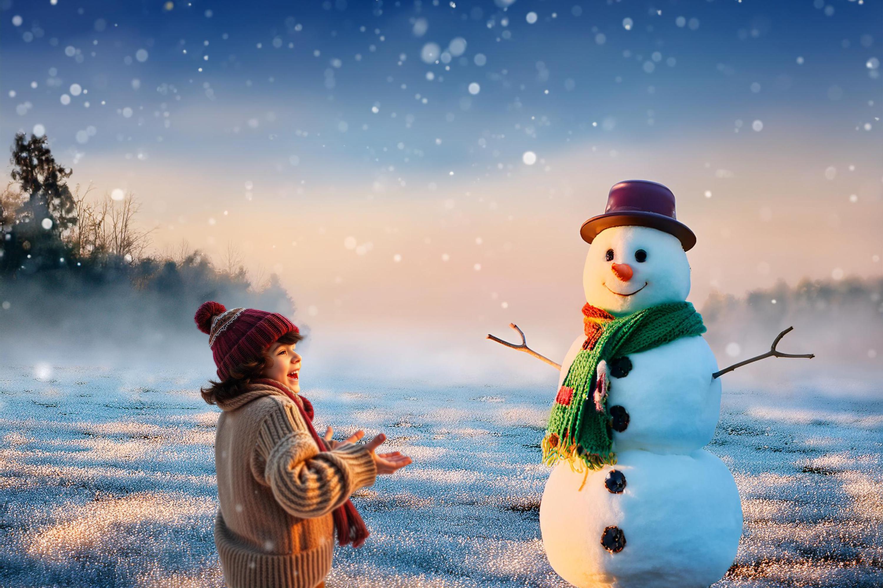 5 Little Snowman Backdrop,winter Background,christmas Composite ,mini ...