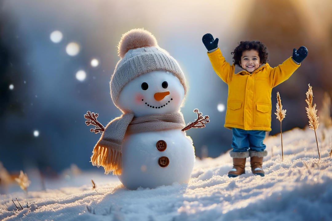 10 Cute Tiny Snowman Backdrop,winter Digital Background, Photoshop ...
