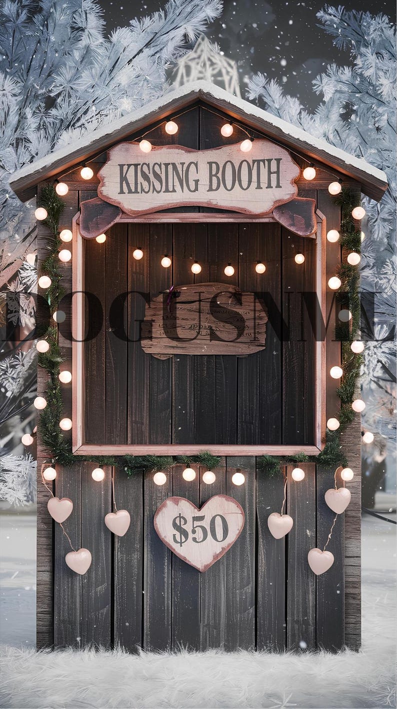 Women's Day Kissing Booth Digital Backdrop for Bold Photo Composites ...