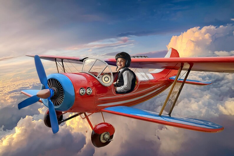 Little Pilot Digital Backdrop - Airplane Pilot Photography Background ...