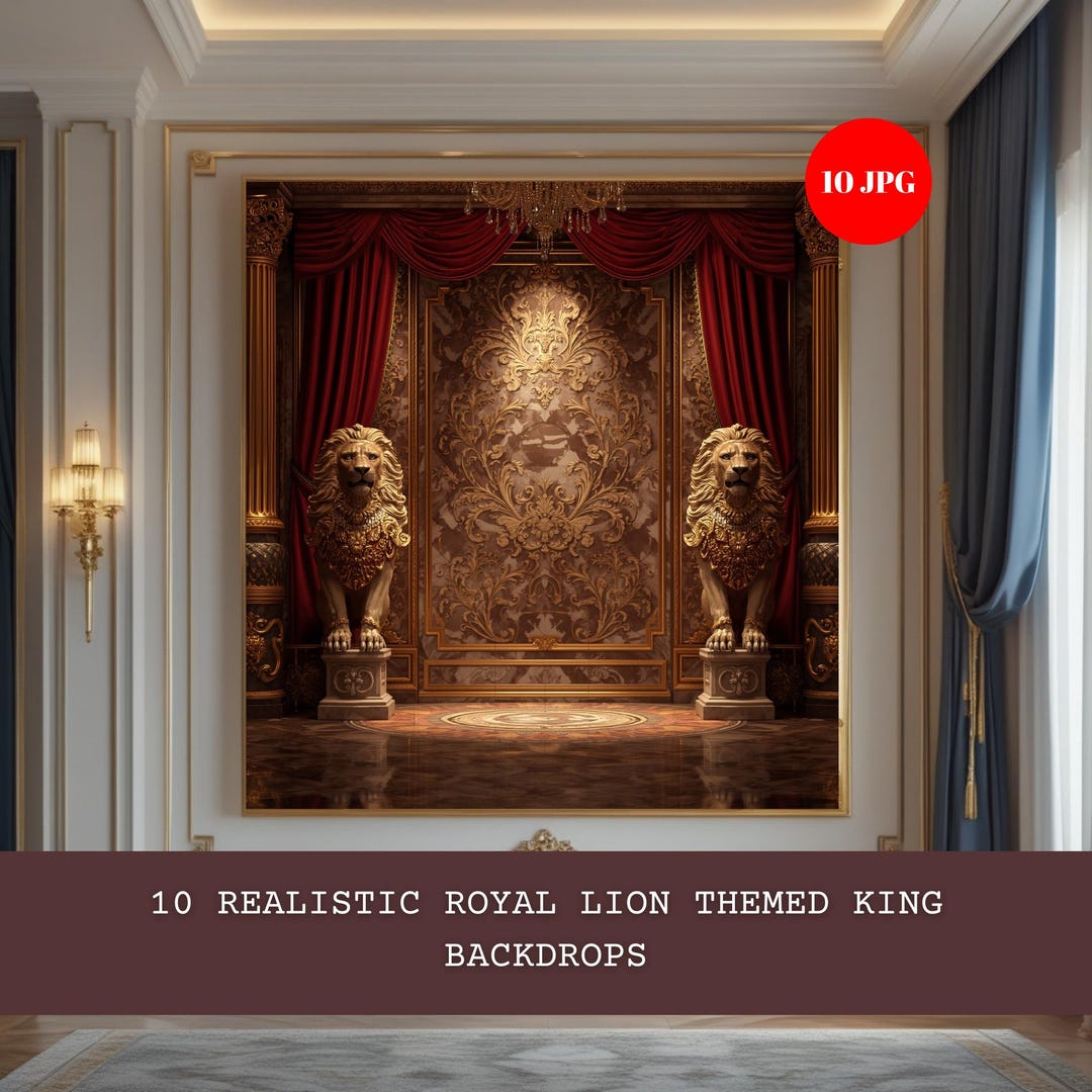 10 Realistic Royal Lion-themed King Backdrops, Lion Portrait Backdrops ...