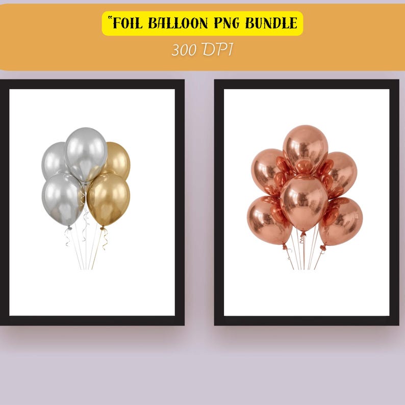 Foil Balloon Clipart PNG Set – Colorful Party Balloon Overlay, Birthday ...