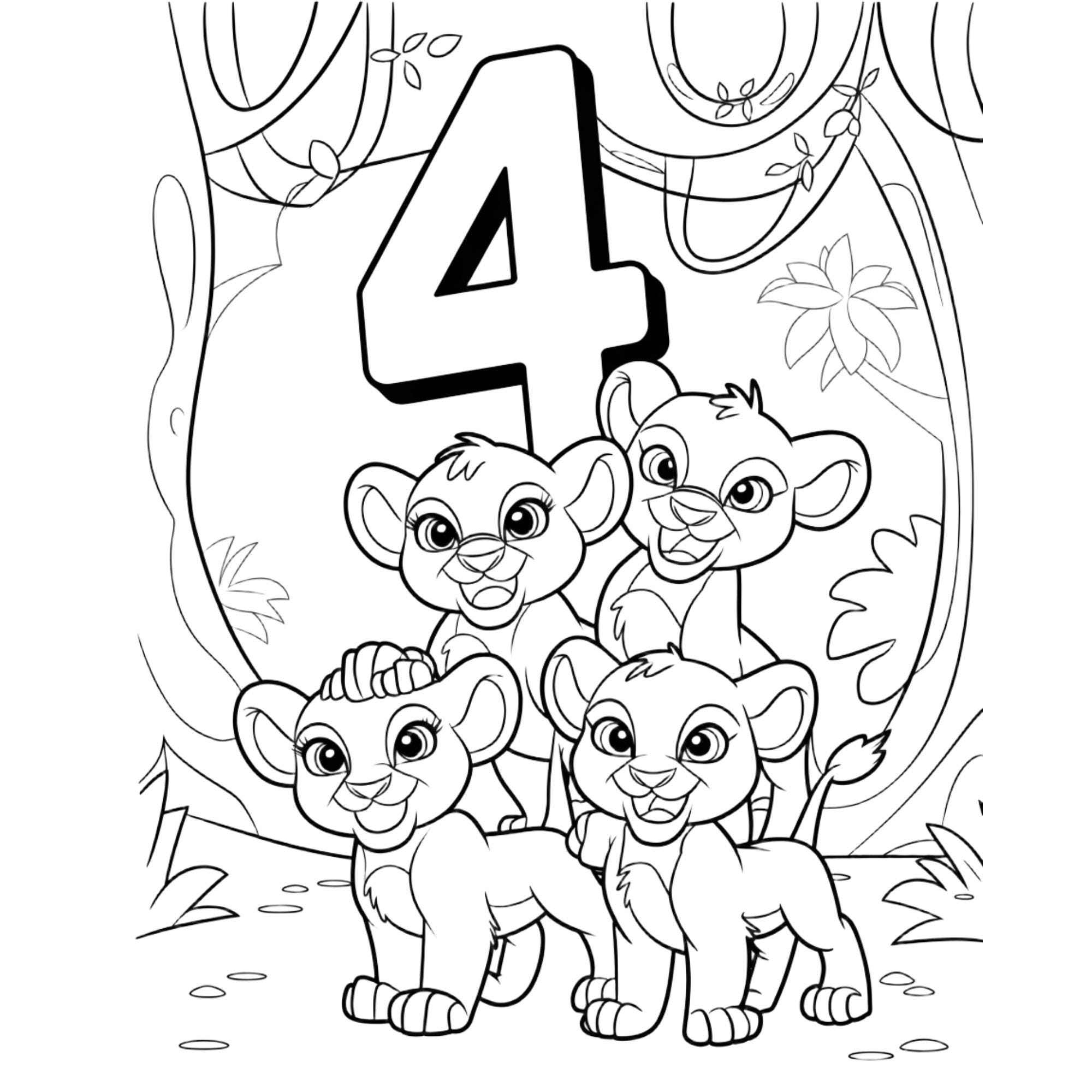 Animal Number Coloring Book for Kids Ages 3-6 | Fun Counting 1-10 With ...