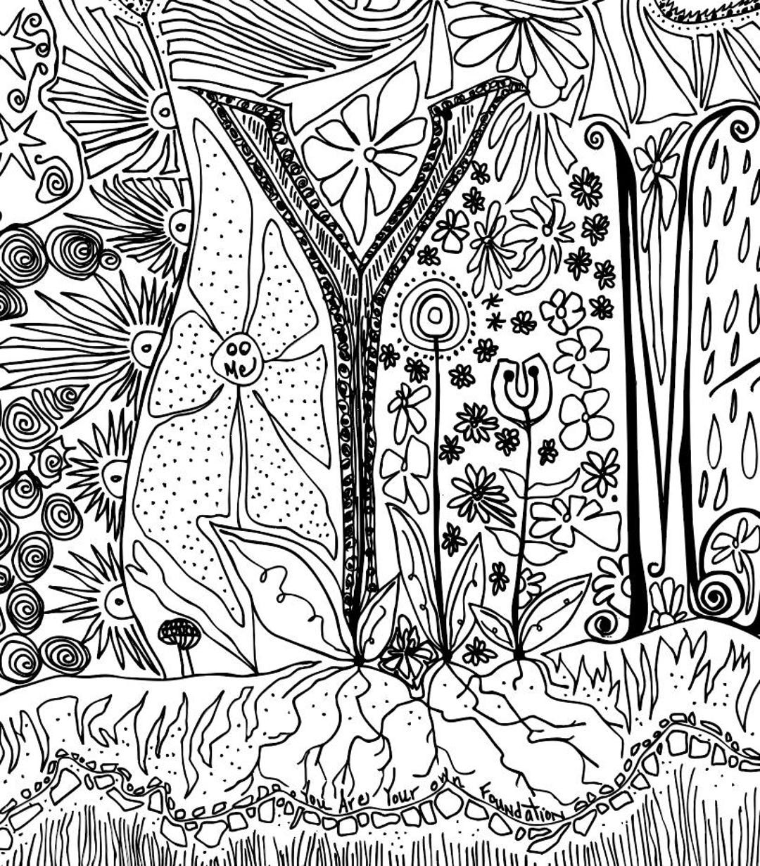 Adult Coloring Book Page Digital Download PDF - Etsy