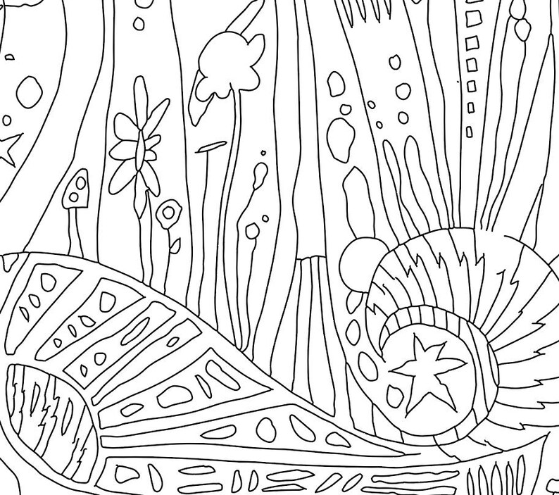 Digital Hand Drawn Adult Coloring Page Flowers - Etsy