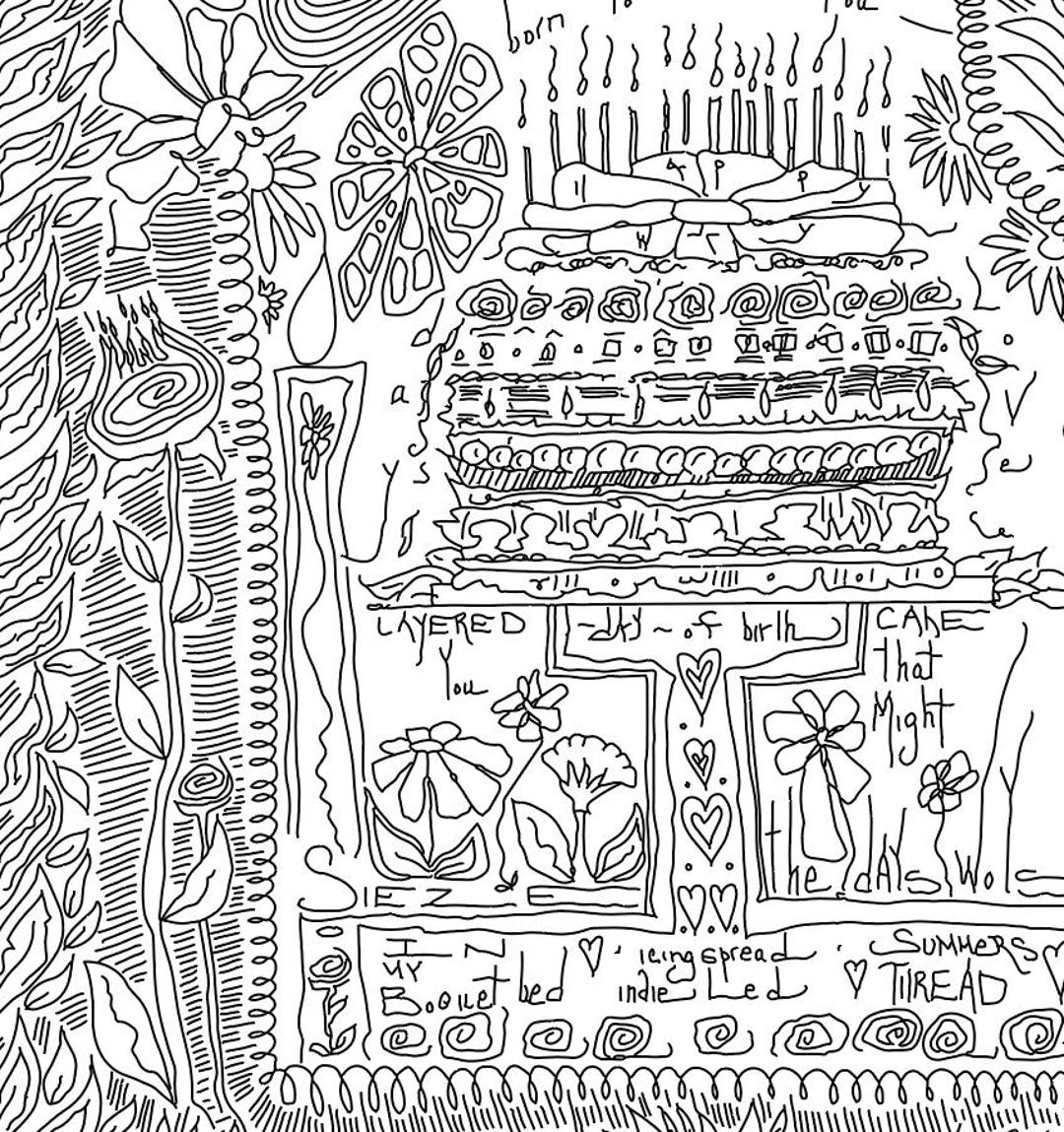 1 - Adult Coloring Book Page Digital Download PDF 8.5 X 11 - Caketalk ...