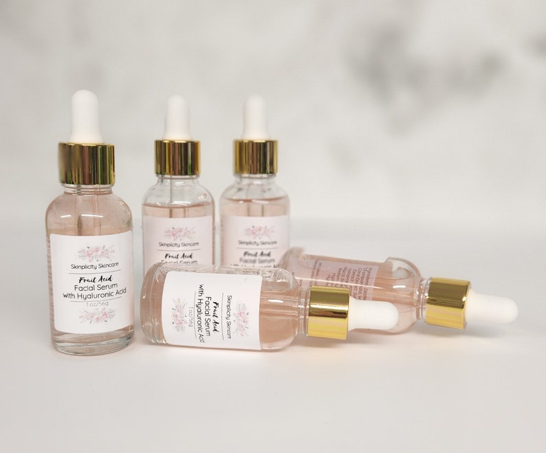 Fruit Acid Facial Serum With Hyaluronic Acid Alpha Hydroxy and Fruit ...