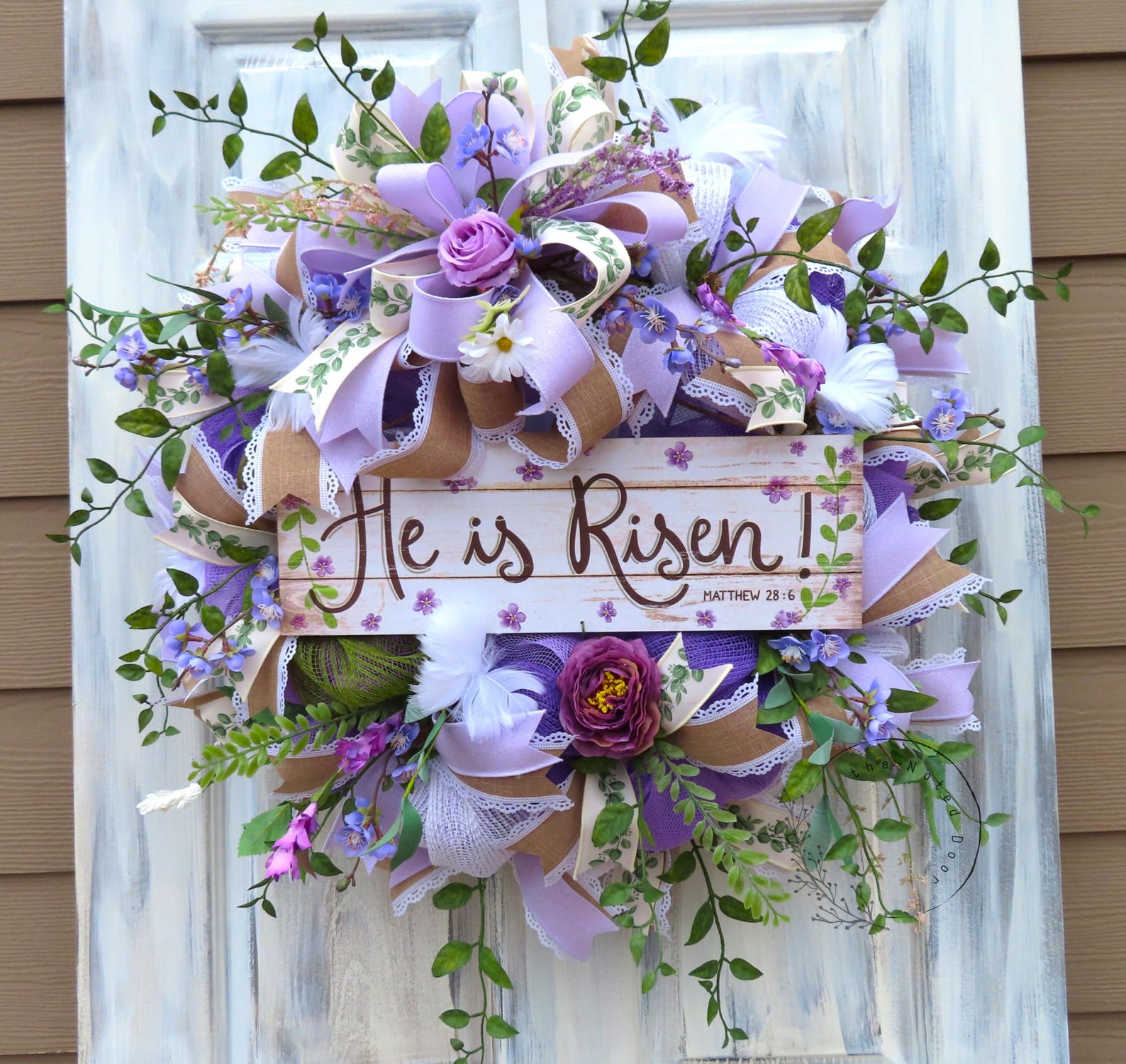 Easter Wreath - He is Risen - Deco Mesh Wreath - Spring Door Wreath ...