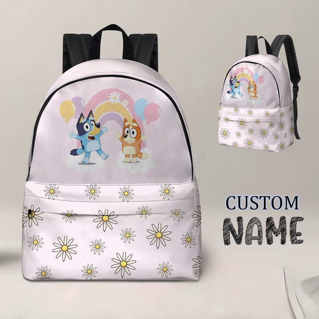Bluey Rainbow Backpack for Kid/adult, Bluey Bingo Pattern Bag, Back to ...