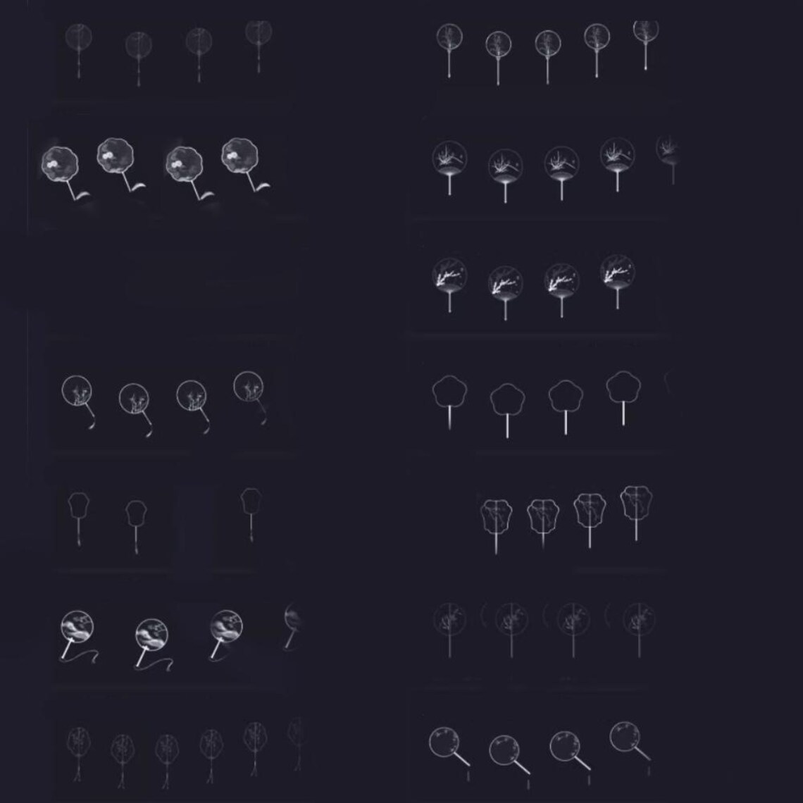 Traditional Fan Procreate Brush Set for iPad Hand-drawn Round Fans ...