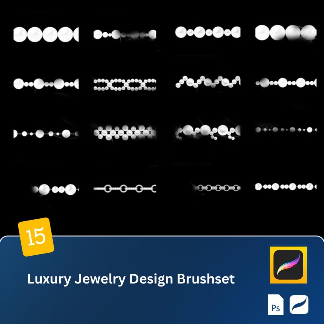 Luxury Jewelry Design Procreate and PS Brushset Pearl Necklace ...